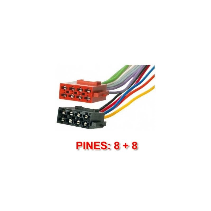 CONECTOR ISO UNIVERSAL MACHO. ALIMENTACION 8PIN, ALTAVOCES 8PIN